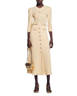 Sandro Ramia Pointelle Knit Midi Dress | Bloomingdale's