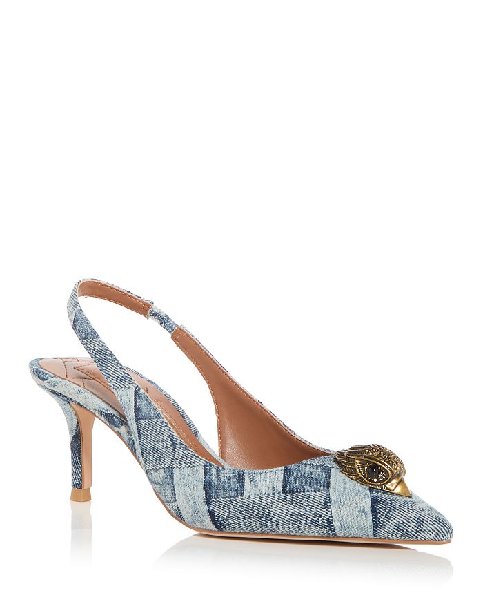 KURT GEIGER LONDON Women's Belgravia Denim Patchwork Slingback Pumps ...