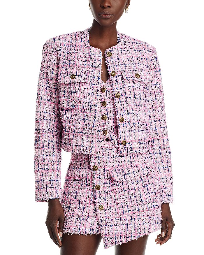 AQUA Tweed Cropped Jacket - Exclusive | Bloomingdale's