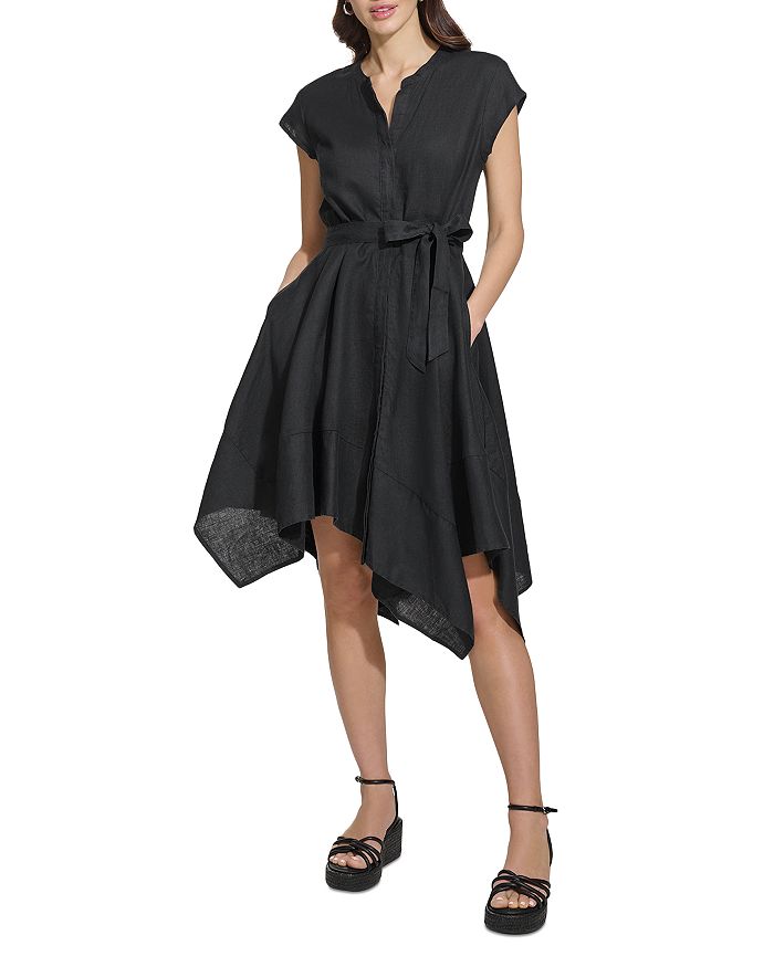 DKNY Linen Asymmetrical Shirt Dress | Bloomingdale's