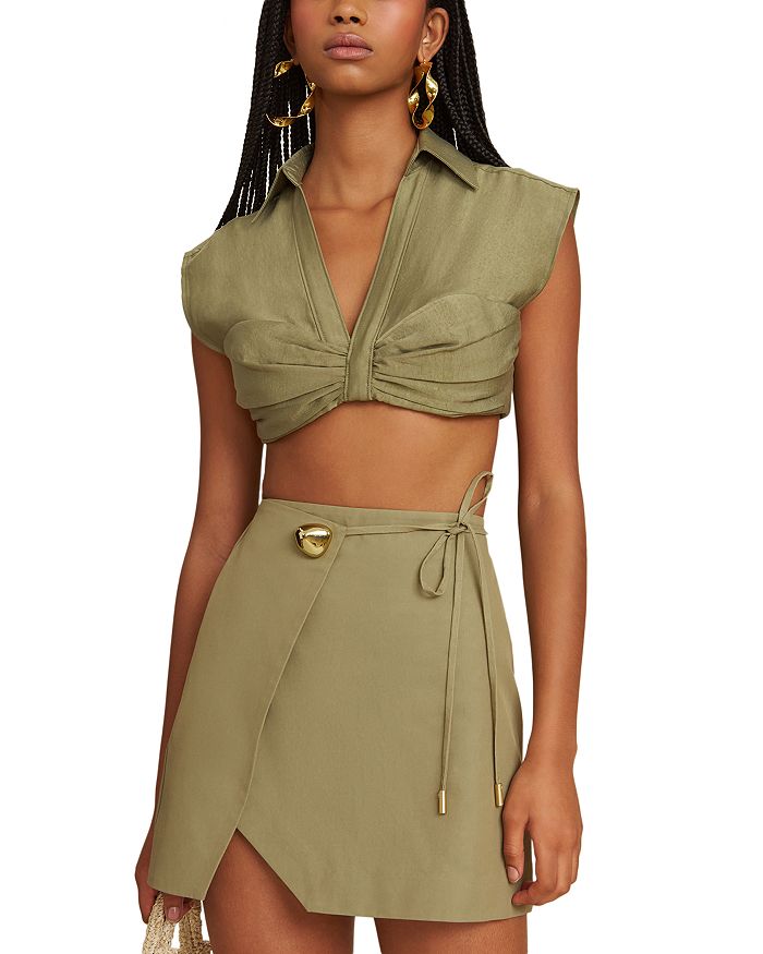 Cult Gaia Janette Collared Crop Top | Bloomingdale's