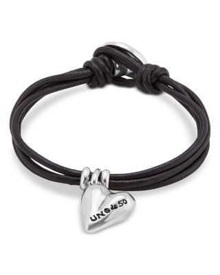 UNOde50 Leather Twine Heart Bracelet