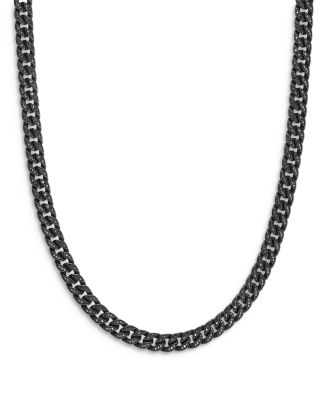 David Yurman Men's Black Titanium Chain Black Diamond Curb Link ...