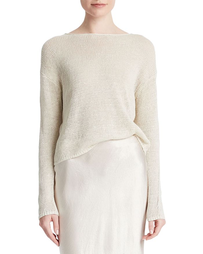 Vince Boat Neck Linen Sweater | Bloomingdale's