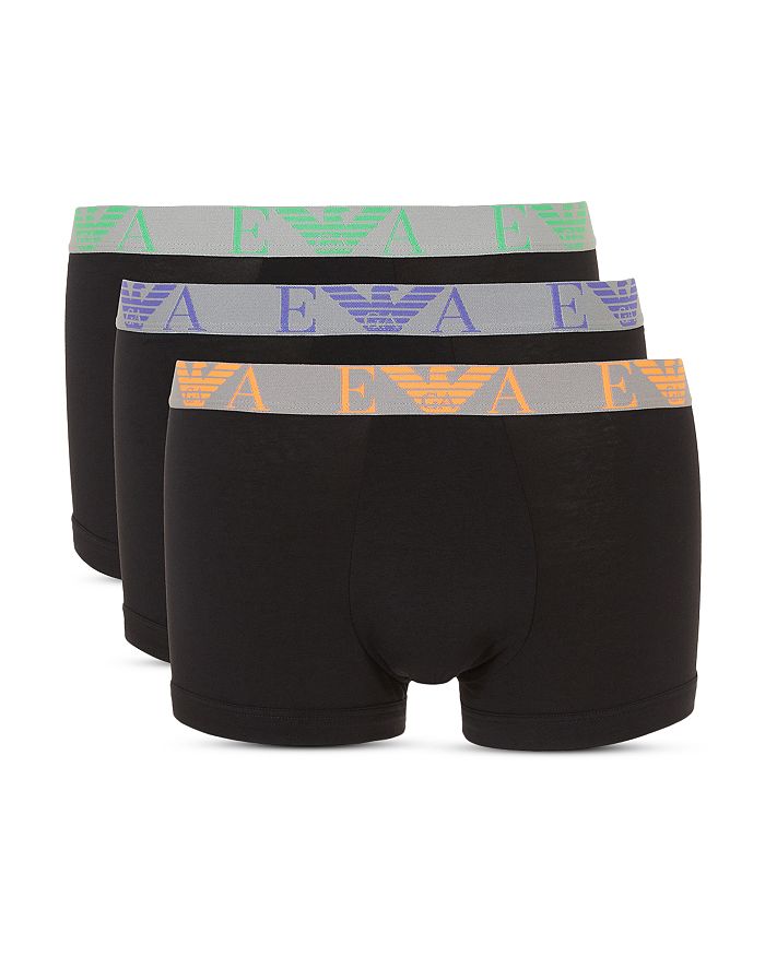 Emporio Armani Monogram Knit Trunks - 3 pk. | Bloomingdale's