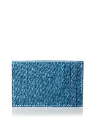 Bottega Veneta Bottega Venetta Denim Print Woven Leather Card
