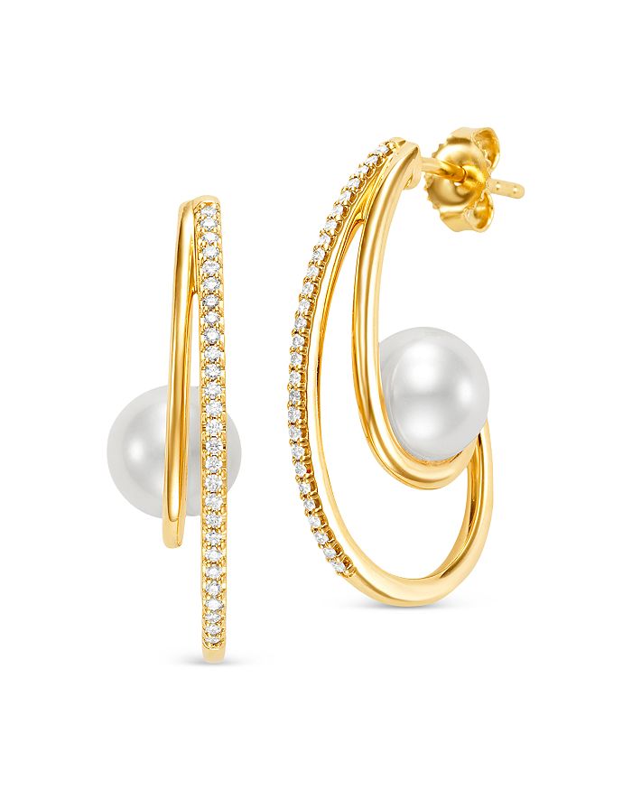 Bloomingdale's Fine Collection Cultured Freshwater Pearl & Diamond ...