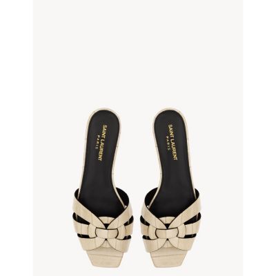 Click here for Saint Laurent Womens Tribute Mules in Metallic Lea... prices
