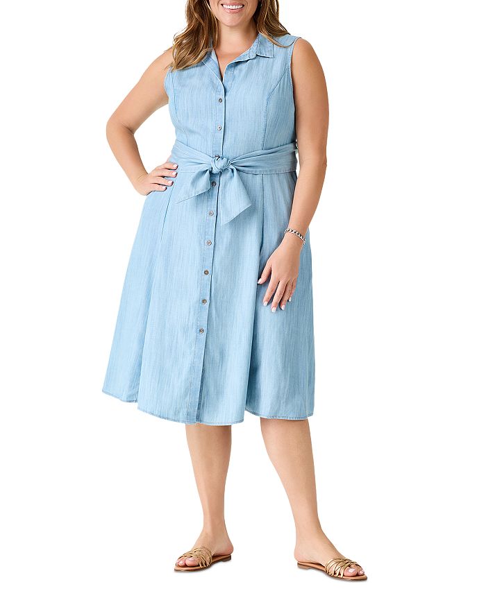 NIC+ZOE Plus Drapey Denim Shirt Dress | Bloomingdale's
