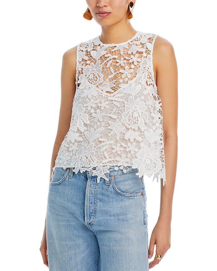 AQUA Lace Tank - Exclusive | Bloomingdale's