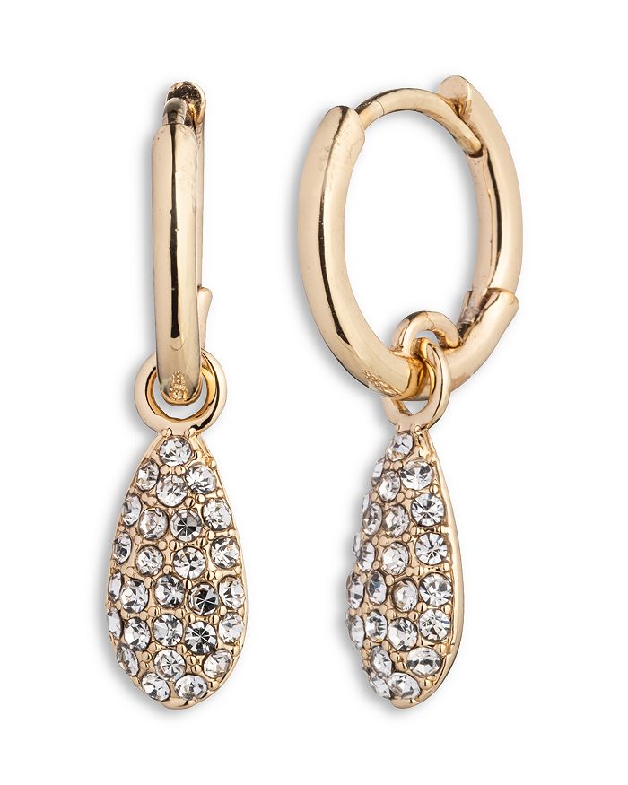 Ralph Lauren Pavé Pear Shape Charm Hoop Earrings | Bloomingdale's