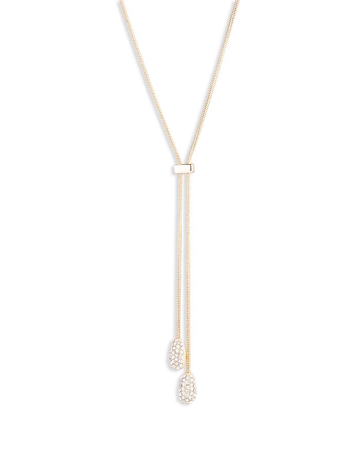 Ralph Lauren Pavé Pear Shape Lariat Necklace, 17" | Bloomingdale's