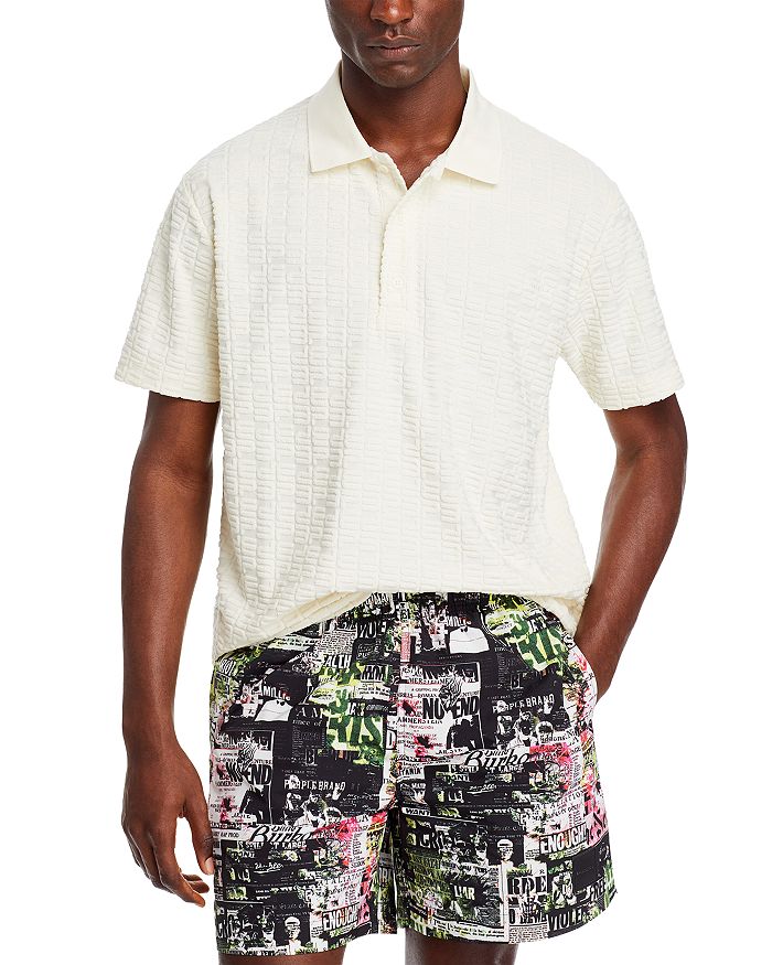 Purple Brand Textured Terry Polo Shirt | Bloomingdale's