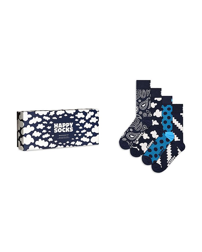 Happy Socks Moody Blues Crew Socks Gift Set, Pack of 4 | Bloomingdale's