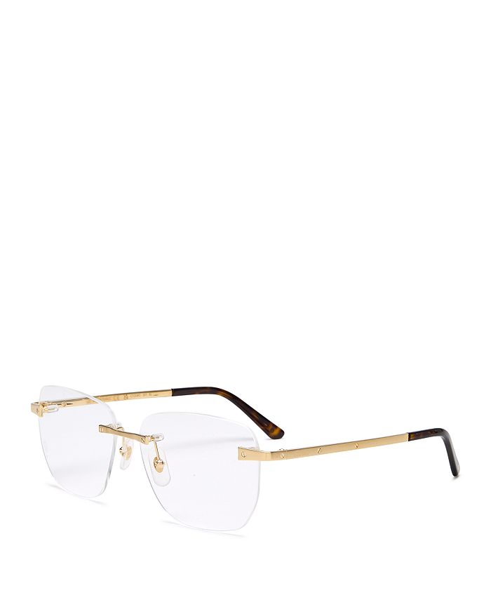 Cartier Frameless Square Clear Glasses, 57mm | Bloomingdale's