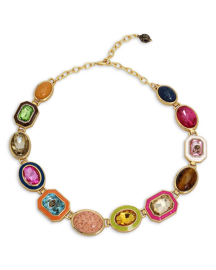 KURT GEIGER LONDON Signature Stone Gem Collar Necklace, 18 ...