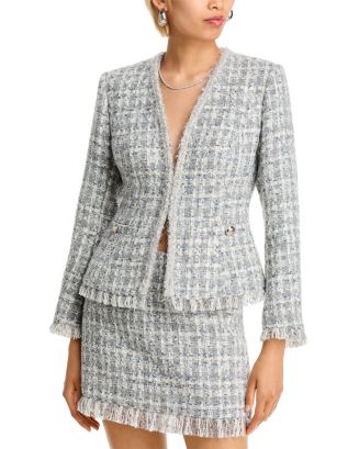 AQUA Fringe Tweed Jacket - Exclusive | Bloomingdale's