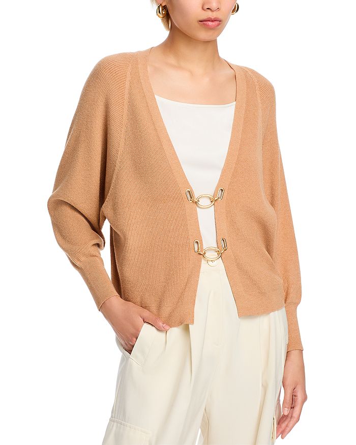 Sioni Buckle Closure Rib Knit Cardigan | Bloomingdale's
