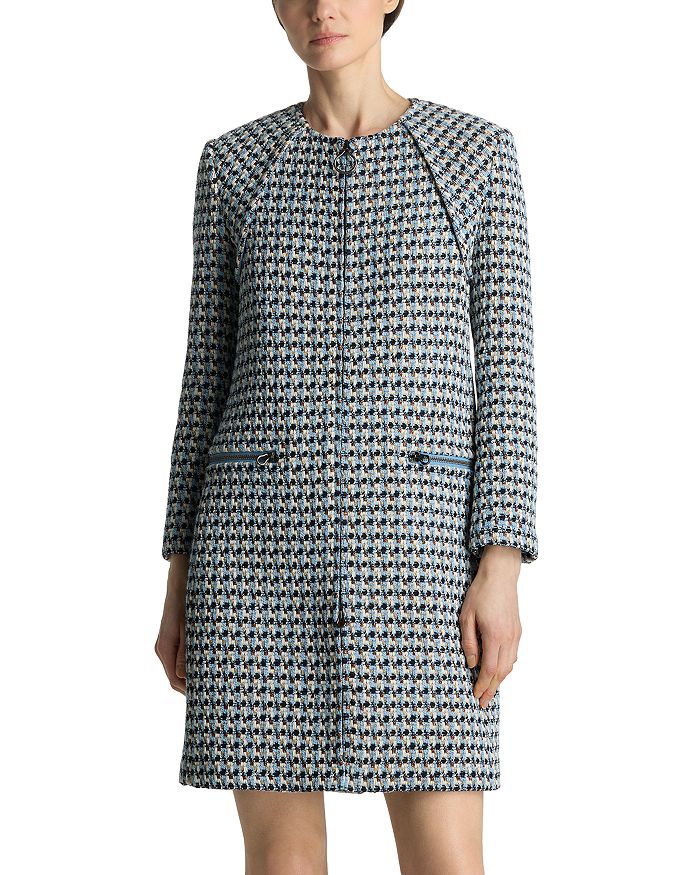 St. John Metallic Tweed Shift Jacket | Bloomingdale's