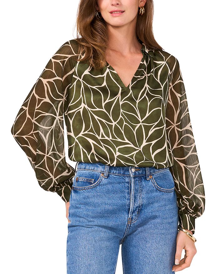 VINCE CAMUTO Collared Top | Bloomingdale's