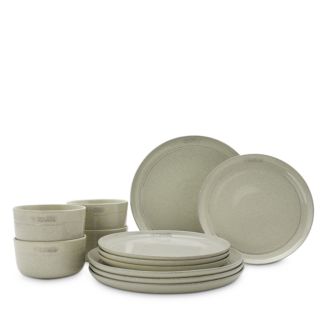 Staub Setting for Four Dinnerware Set, White Truffle, 12 Piece ...