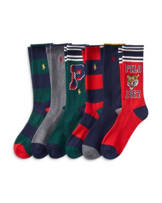 Polo Ralph Lauren Tigers Crew Socks, 6-Pack | Bloomingdale's