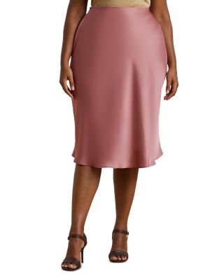 Ralph Lauren Ralph Lauren Plus Satin Charmeuse Midi Skirt | Bloomingdale's