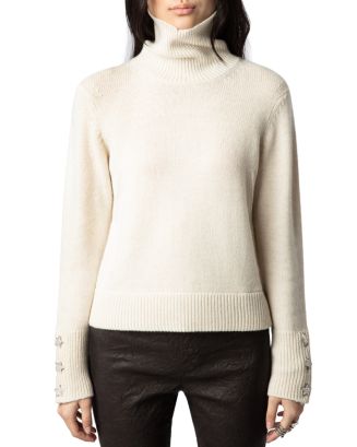 Zadig & Voltaire Cashmere Button Cuff Sweater | Bloomingdale's