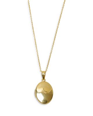 Argento Vivo Star Etched Oval Locket Pendant Necklace in 18K Gold Plated Sterling Silver 16 18 Bloomingdale s