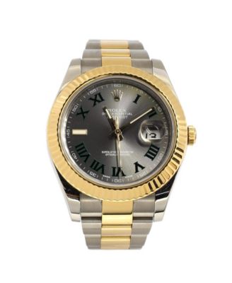 Pre-Owned Rolex Oyster Perpetual Datejust II Wimbledon Automatic Watch in Stainless Steel and ...