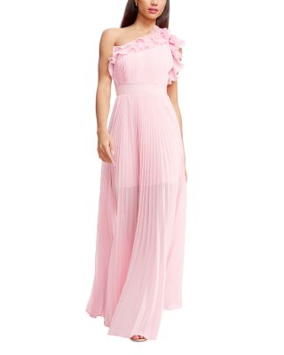 Click here for Dress the Population Vida Asymmetric Pleated Gown prices