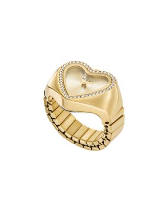 Fossil Two Hand Gold Tone Stainless Steel Watch Ring, 18mm | Bloomingdale's