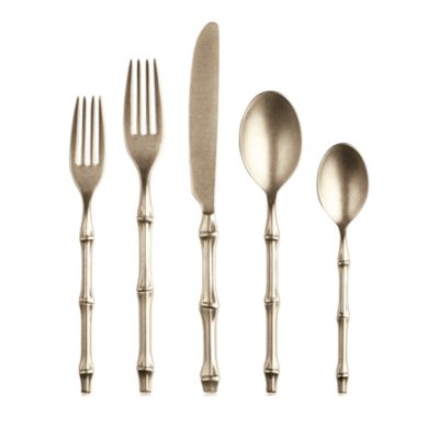 Mepra Bali Pewter Champagne 5 Piece Flatware Set