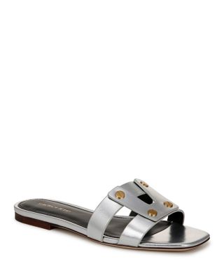 Click here for Veronica Beard Womens Via Leather Slide Sandals prices