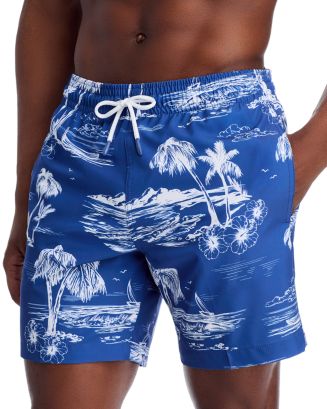 Trunks Surf & Swim Co. Sano Tropical Island Print 6.5" Swim Trunks ...