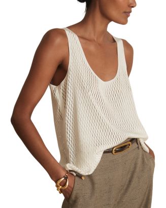 REISS Atelier Isabelle Laser Cut Tank | Bloomingdale's