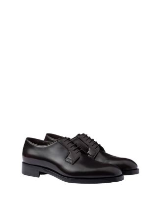 Click here for Prada Mens Brushed Leather Lace-Up Shoes prices