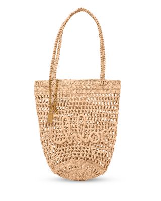Click here for Chloe Summer Banana Raffia Small Tote prices