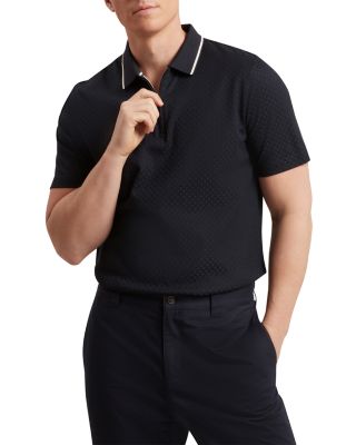 Click here for Ted Baker Cophen T Texture Zip Neck Polo Shirt prices