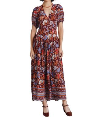 Click here for Ghost London Christy Crepe Midi Tea Dress prices