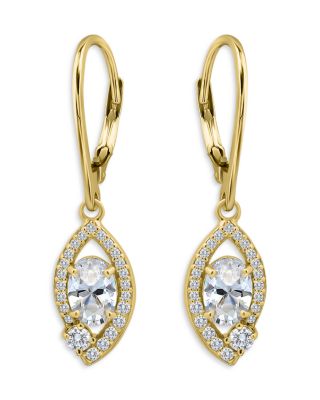Click here for Aqua 18K Gold Over Sterling Silver Oval Cubic Zirc... prices