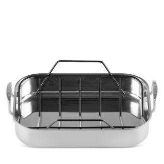 Le Creuset Signature Stainless Steel Rectangular Roaster and Rack, 14 ...