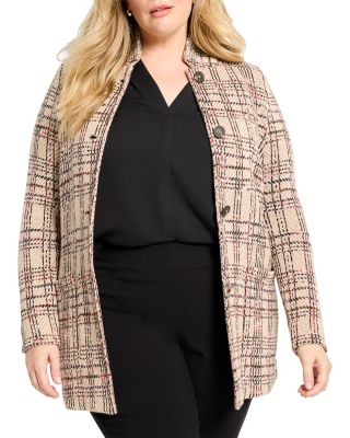Click here for Nic+Zoe Plus Stitchy Plaid Knit Blazer prices