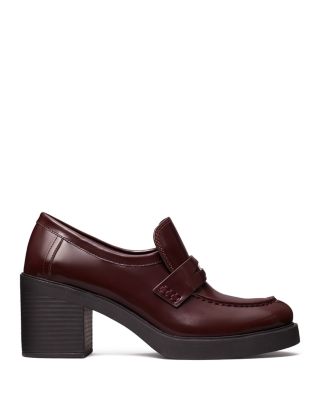 Click here for Tory Burch Womens Classic Heeled Leather Lug Loafe... prices