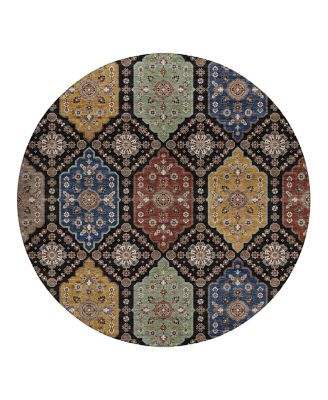 Dalyn Silk Road Washable SR7 8x8 Round Area Rug - Black