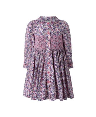 Click here for Rachel Riley Girls Floral Smocked Button-Front Dre... prices