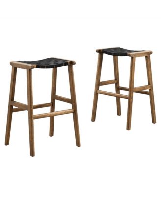 Click here for Modway Saoirse Leather Wood Bar Stool  Set of 2 prices