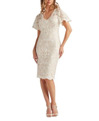Click here for Tadashi Shoji Arnett Embroidered Flutter Sleeve Dr... prices