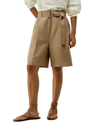 Click here for Lilysilk Chic Silk-Linen Blend Bermuda Shorts prices