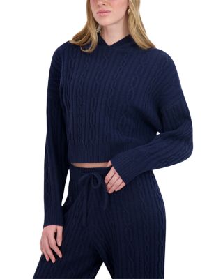 Click here for Point Brushed Cable Knit Hoodie prices